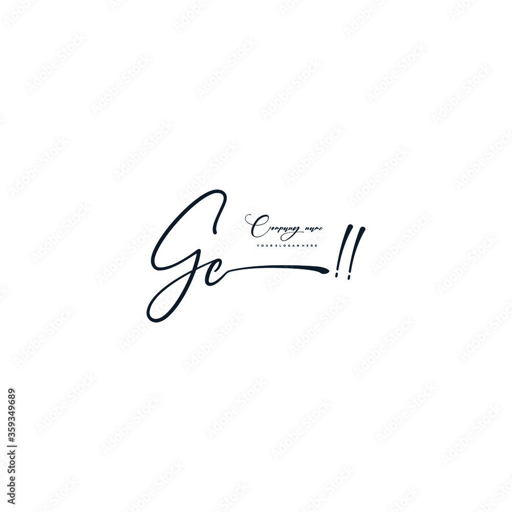 GC initials signature logo. Handwriting logo vector templates. Hand ...