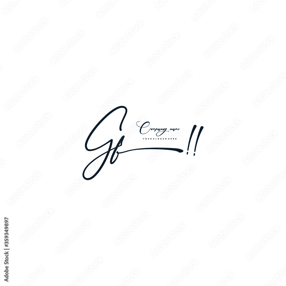 GF initials signature logo. Handwriting logo vector templates. Hand ...
