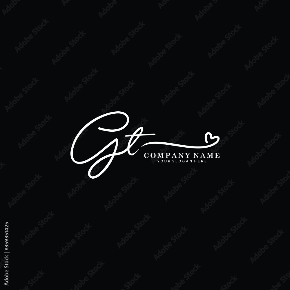 GT initials signature logo. Handwriting logo vector templates. Hand ...