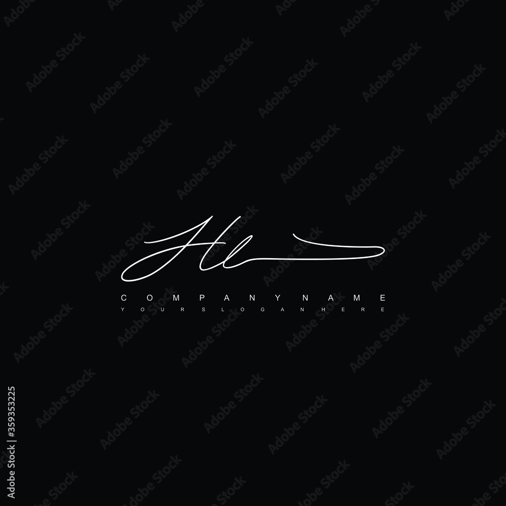 HL initials signature logo. Handwriting logo vector templates. Hand ...