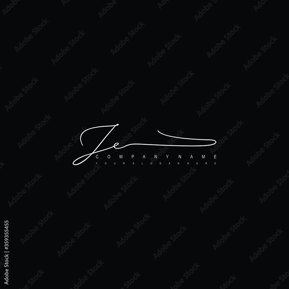 JE initials signature logo. Handwriting logo vector templates. Hand ...