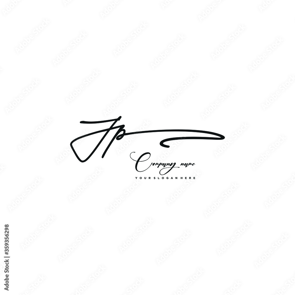 JP initials signature logo. Handwriting logo vector templates. Hand ...
