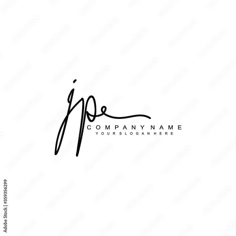 JP initials signature logo. Handwriting logo vector templates. Hand ...