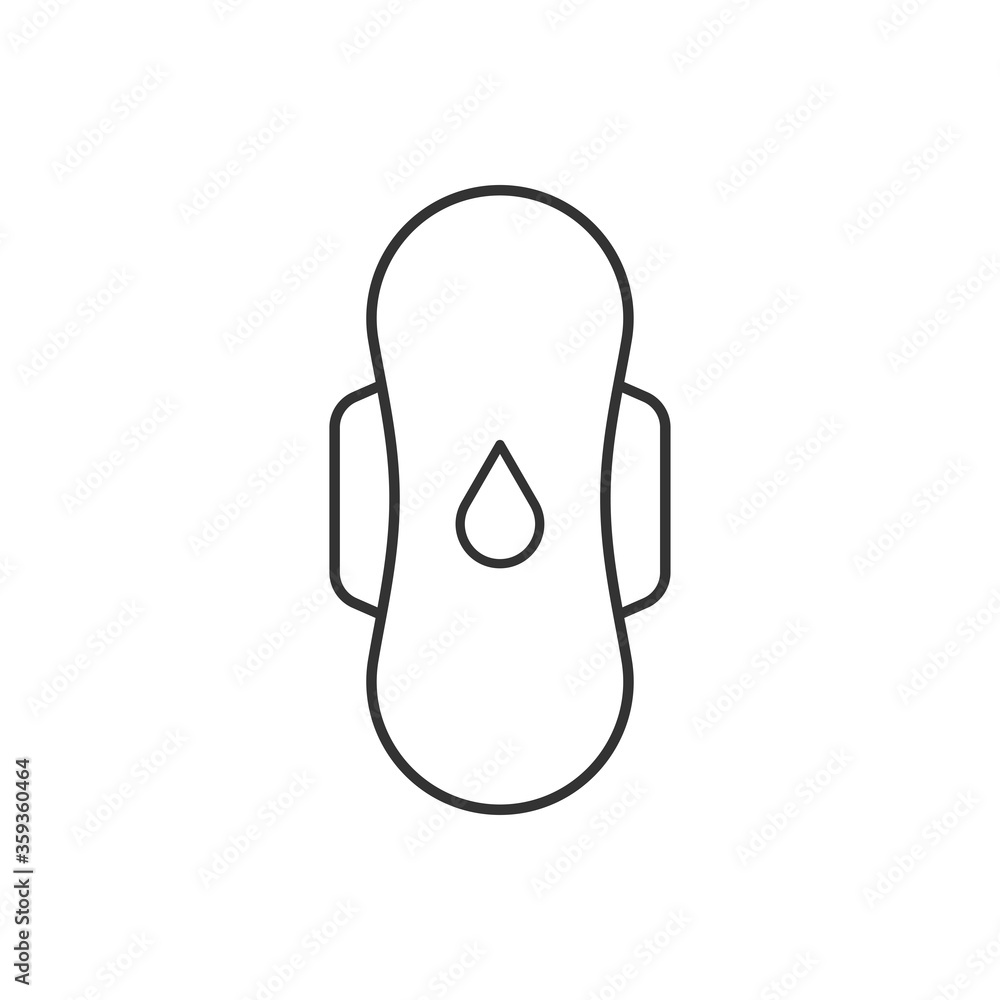 One drop hygiene pad icon. Sanitary napkin symbol modern simple vector ...