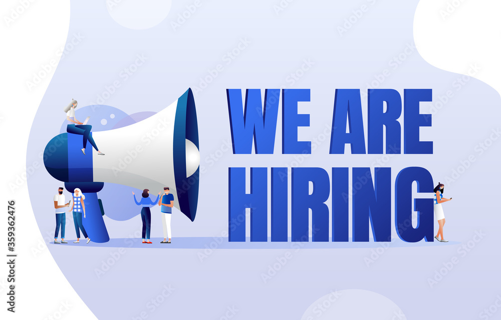 Big megaphone with we are hiring word Stock Vector | Adobe Stock