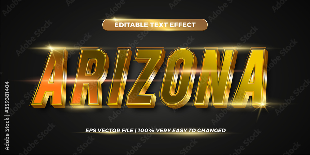 Editable text effect - Arizona text style mockup concept Stock Vector ...
