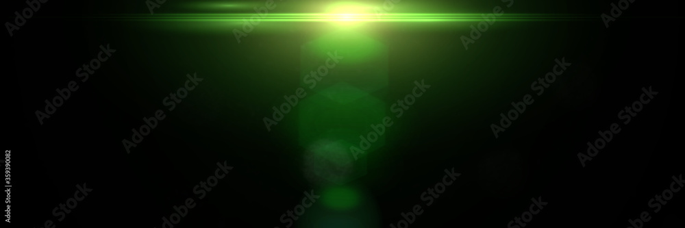 intense green lens flare effect overlay texture banner with hexagonal ...