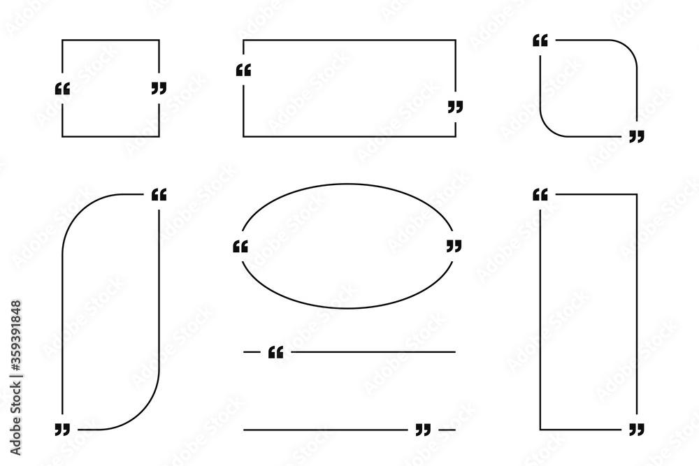 Vetor de Quote text box, quote frame with space for text. Set of ...