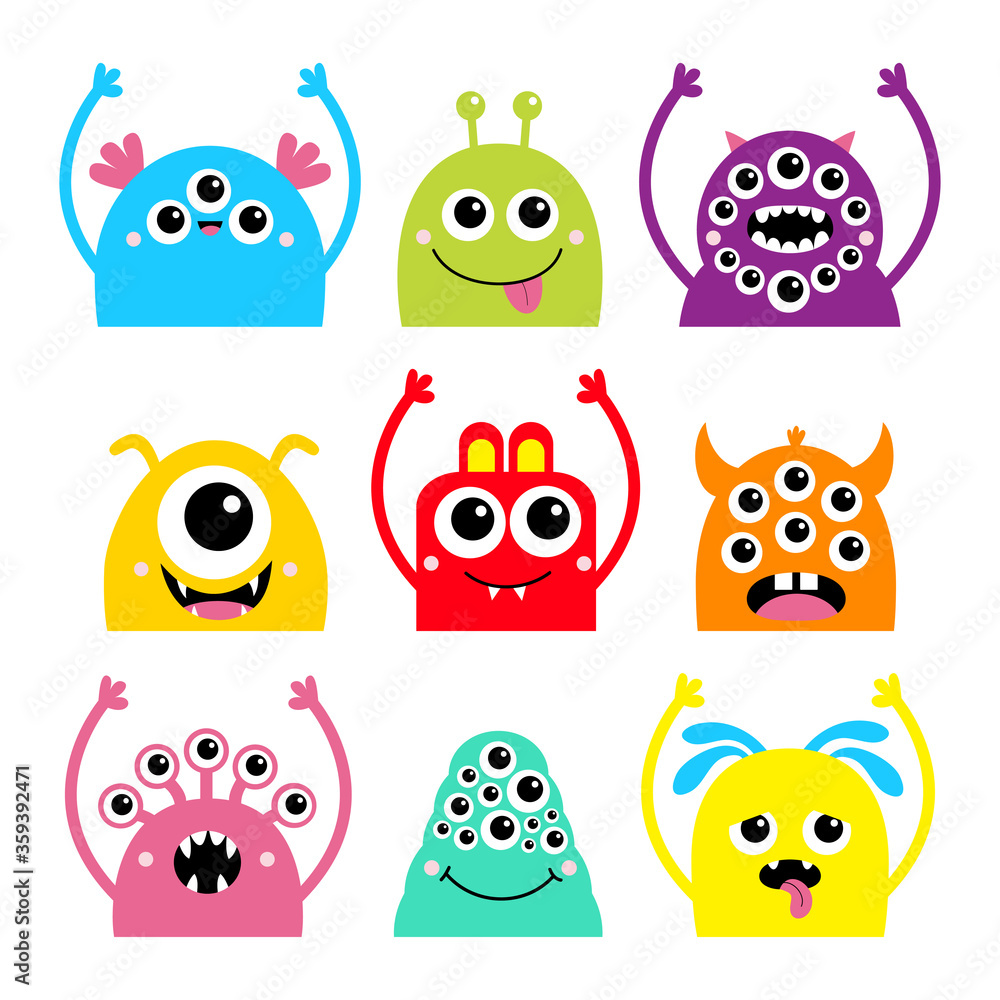 Cute Monster Face Clip Art