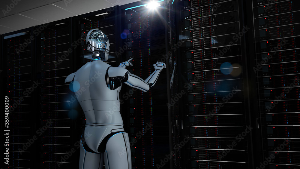 Humanoid Robot Server Room Maintenance Stock Illustration | Adobe Stock Humanoid Robot Server Room Maintenance Stock Illustration | Adobe Stock