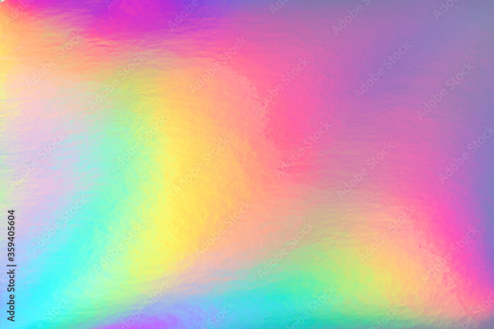 Abstract trendy rainbow holographic background in 80s style. Blurred ...