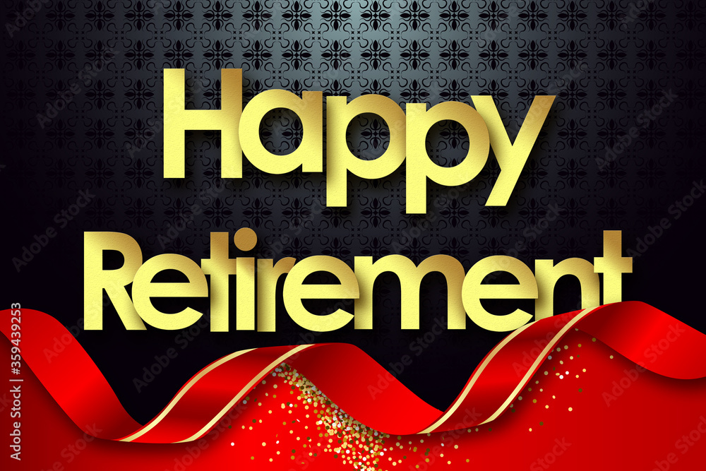 Happy Retirement in black background and golden stars Stock Photo ...