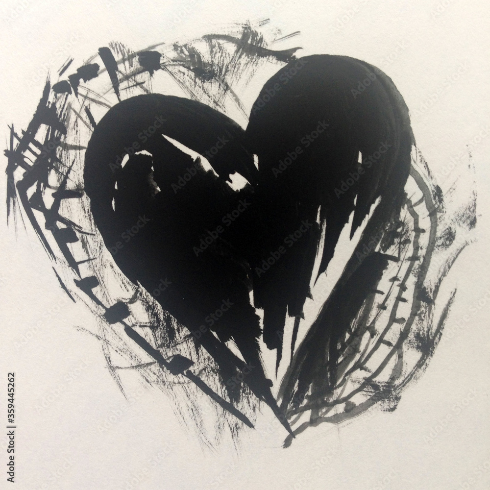 Pencil drawing hand background . Love heart symbol of Valentines day ...