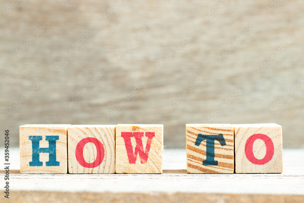 Alphabet letter in word how to on wood background Stock Photo | Adobe Stock