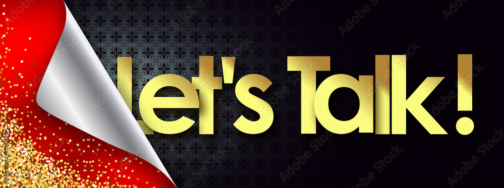 Let's talk in black background and golden stars Stock Photo | Adobe Stock