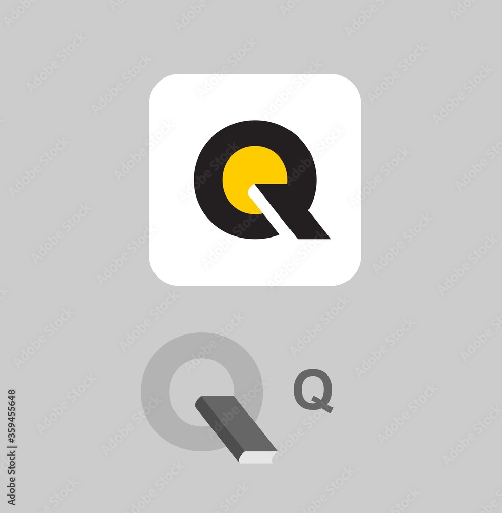 Letter Q related to the book. Logo. Vector. Stock Vector | Adobe Stock