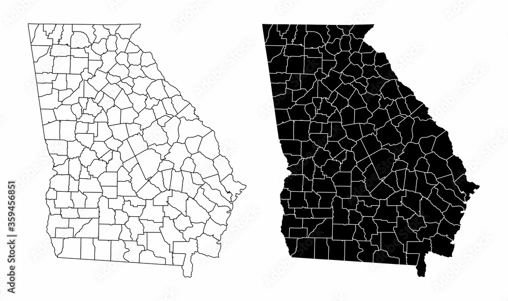 Georgia County Maps Stock Vector | Adobe Stock