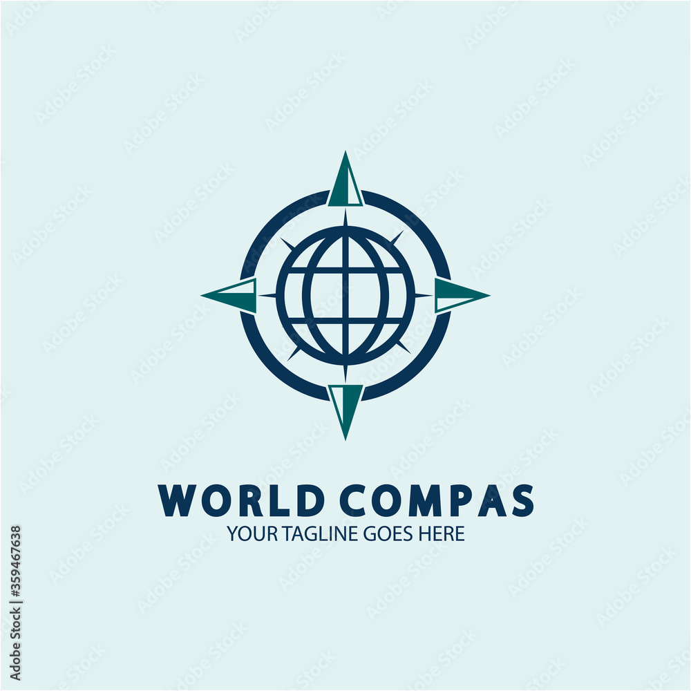 World Compass logo design, world logo concept, compass logo concept ...