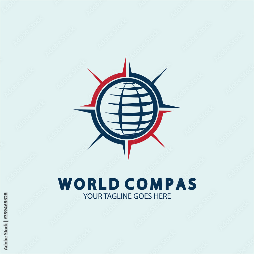 World Compass logo design, world logo concept, compass logo concept ...