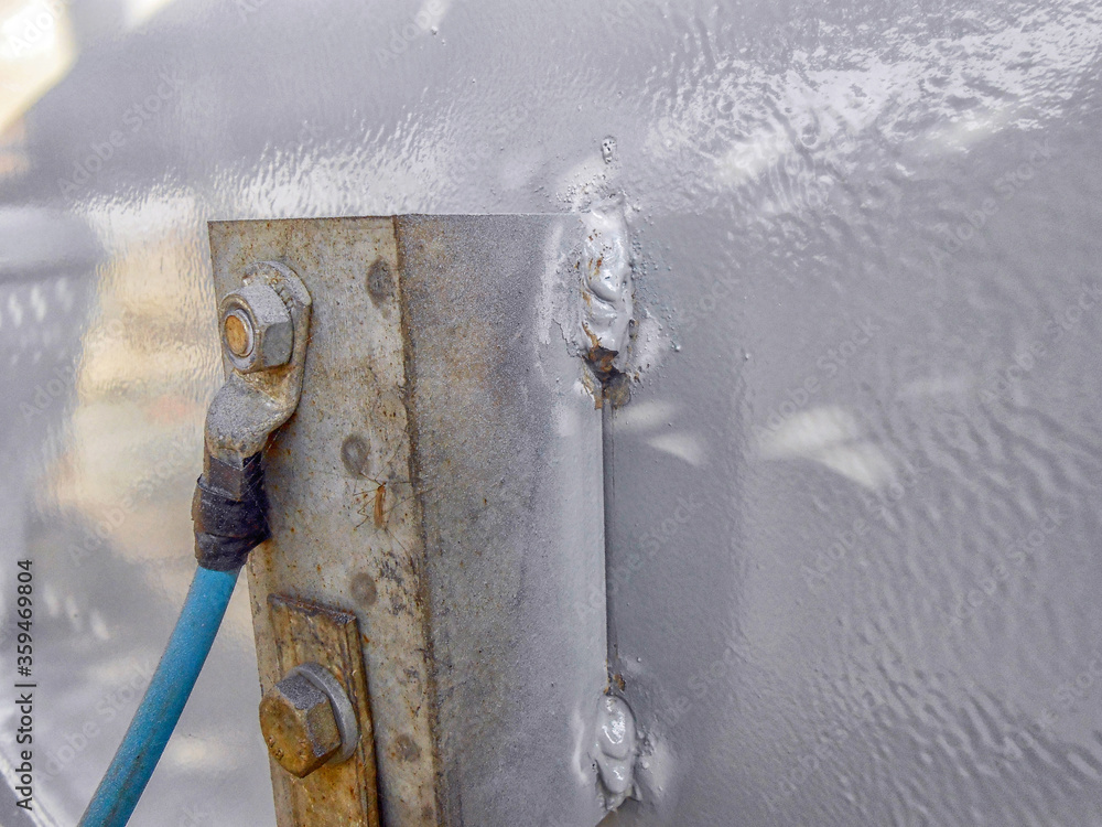 A typical earthing (grounding) electrode for storage tanks. Stock-Foto ...