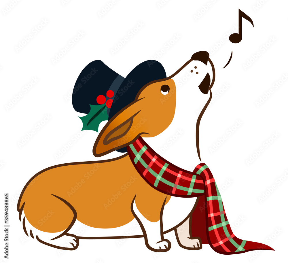 Christmas Corgi Clip Art