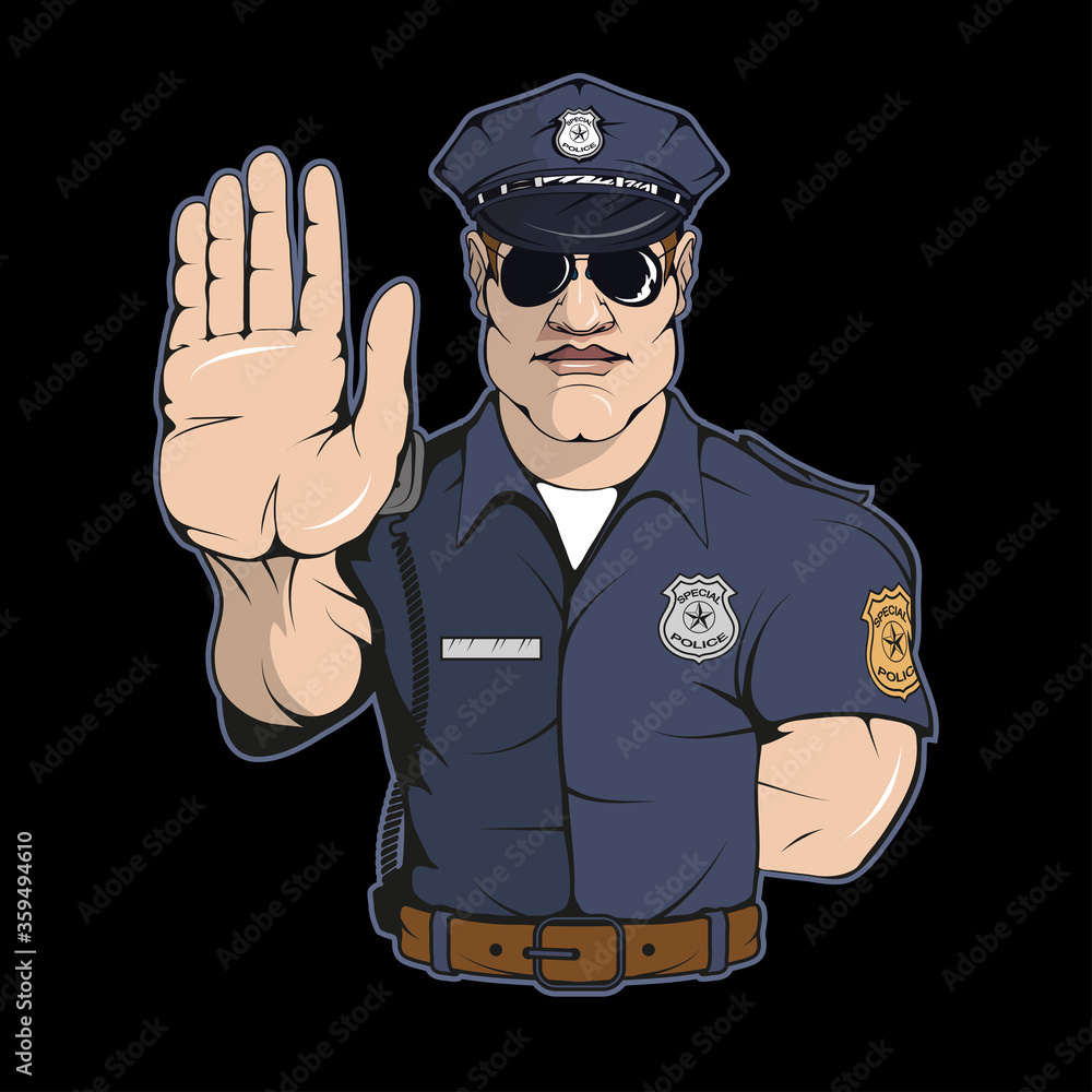 Illustration of a professional police. Officer for tattoo or t-shirt ...