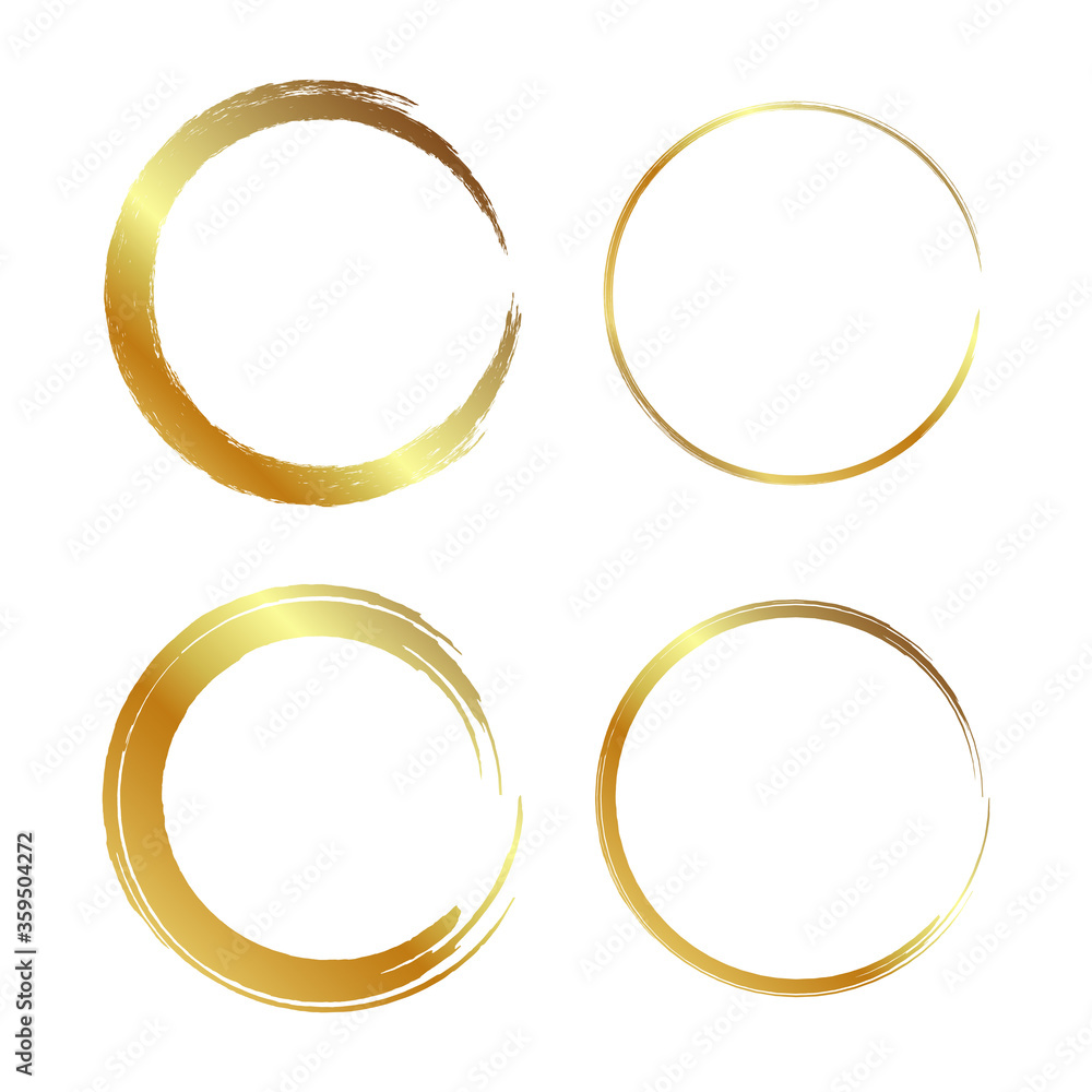 golden circle frame, hand-drawn golden circle Stock Vector | Adobe Stock