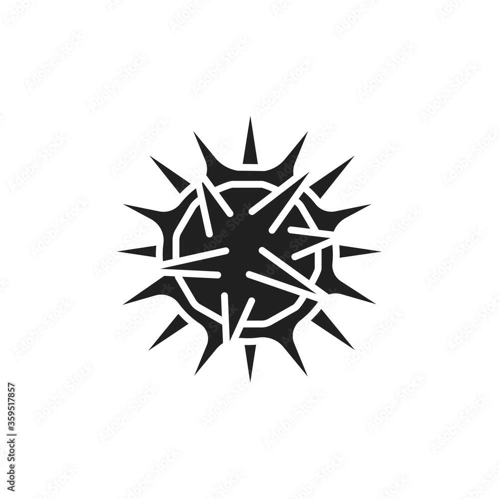 Virus herpes black glyph icon. Disease, skin rash concept. Bacteria ...