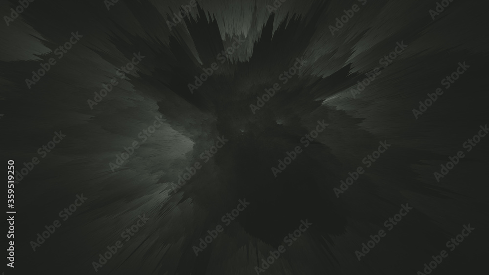 Epic dark oppressive space with an impossible peaked structure ...