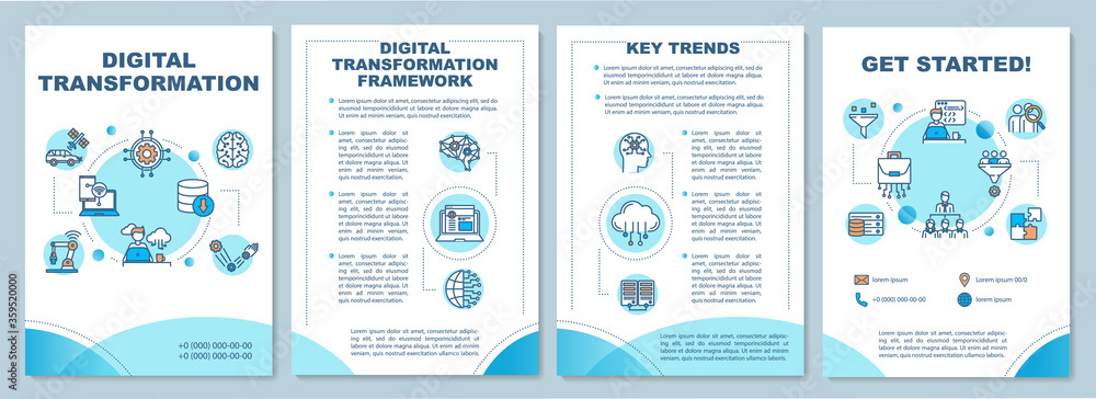 Digital transformation brochure template. Achievable goal for business ...