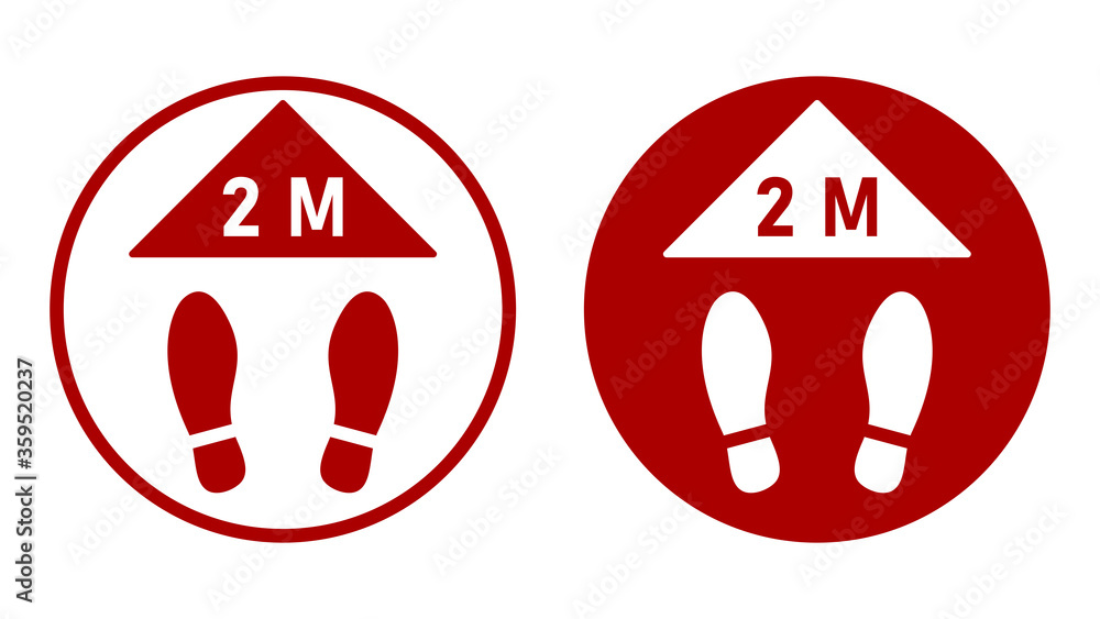 Wait Here or Stand Here and Keep a Safe Distance of 2 M or 2 Metres ...