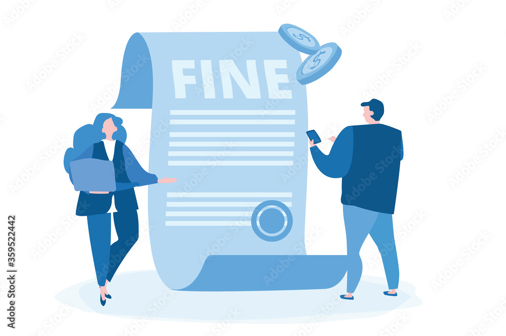 Pay fine . Financial police . Vector illustration for web banner ...