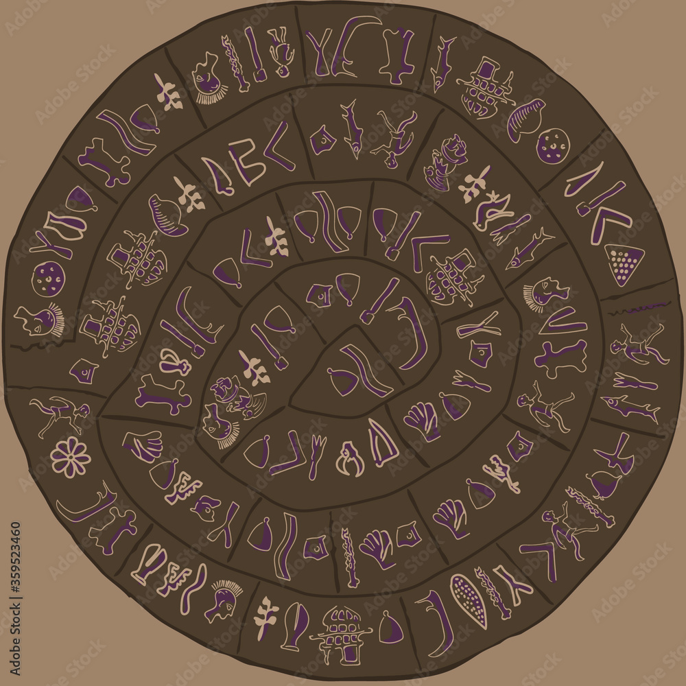 Ancient written symbols of a vanished European civilization Stock ...