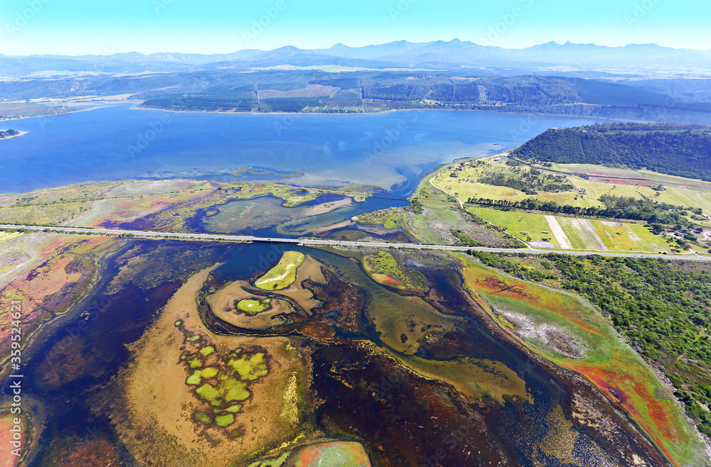 Sedgefield, Western Cape / South Africa - 02/05/2019: Aerial photo of ...
