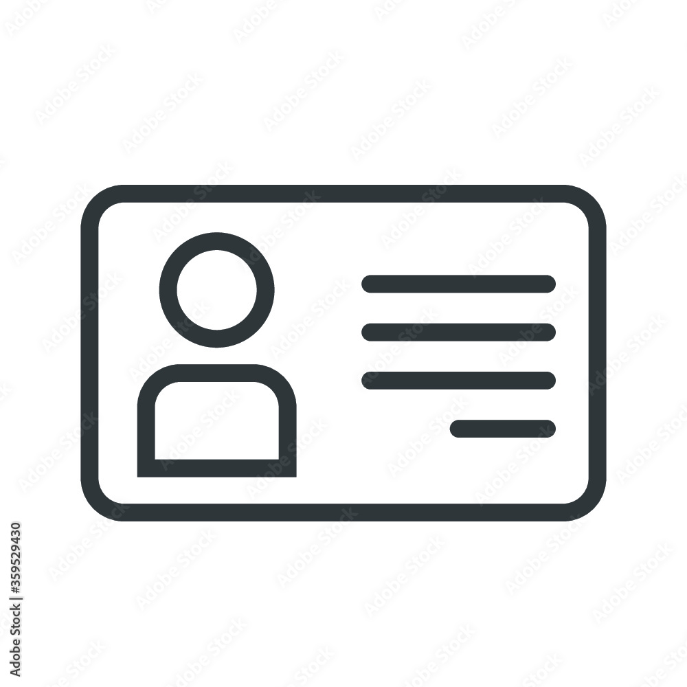 User id badge icon. Employee ID Card line and glyph version ...
