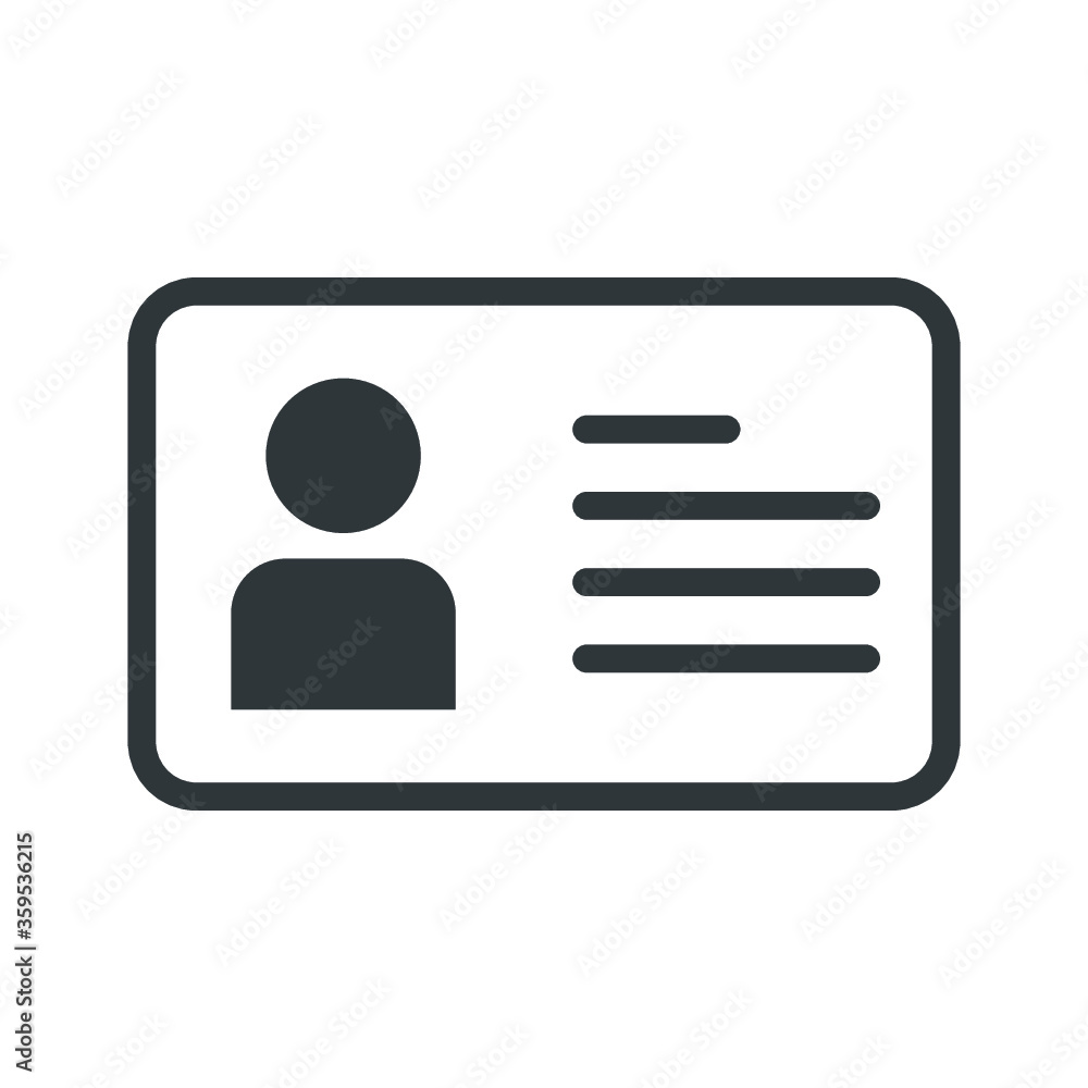 User id badge icon. Employee ID Card line and glyph version ...