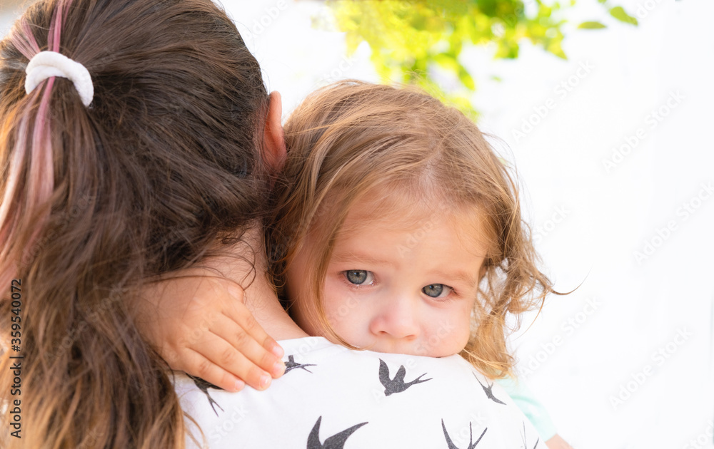 cute little girl crying hug her mother Stock Photo | Adobe Stock
