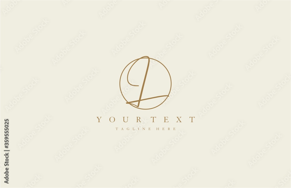 L initial elegant signature vector logo Stock Vector | Adobe Stock