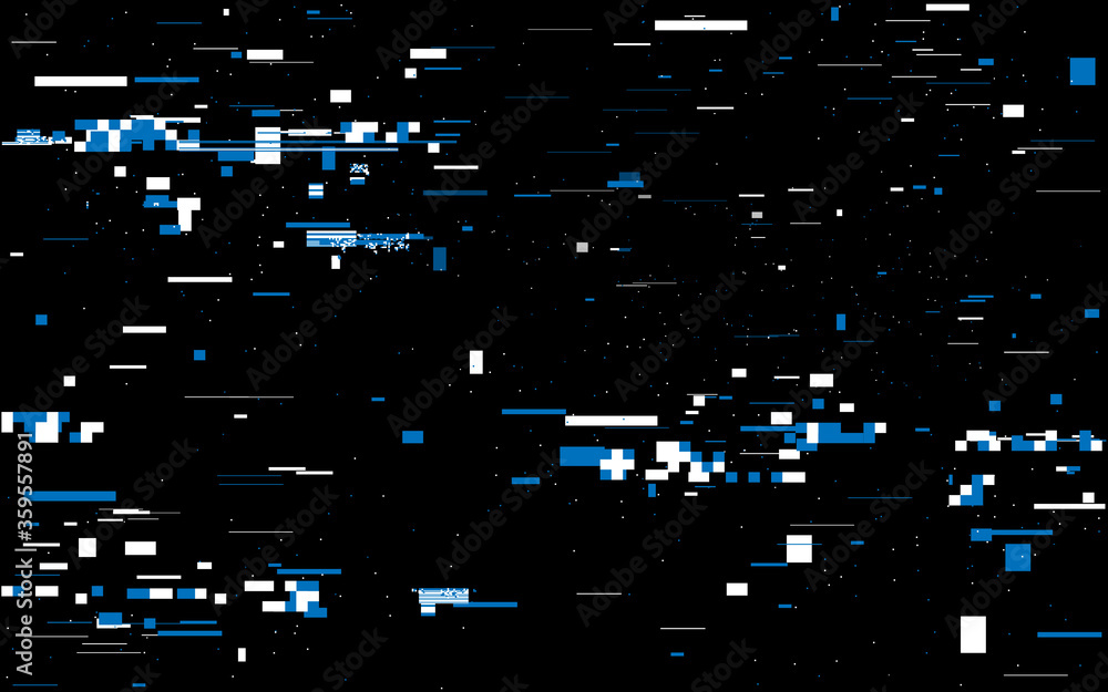 Glitch background. Distorted horizontal lines on black backdrop ...