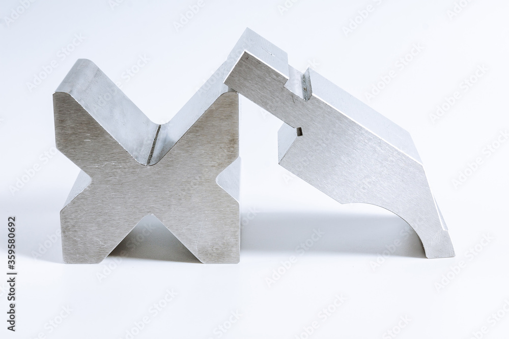 Sheet metal bending tool and equipment isolated on a white background ...