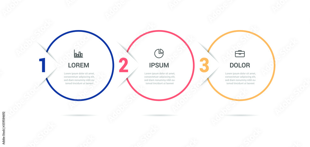 Infographic element with icons and 3 options or steps. Can be used for ...