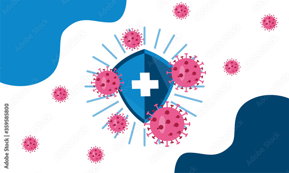 Immune system vector icon logo. Health bacteria virus protection ...