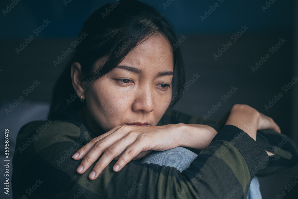 sad serious woman.depressed emotion panic attacks alone sick people ...