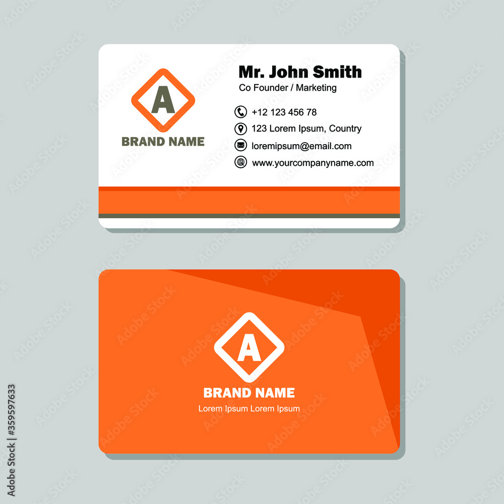 Name Card background design template with isolated vector and two side ...