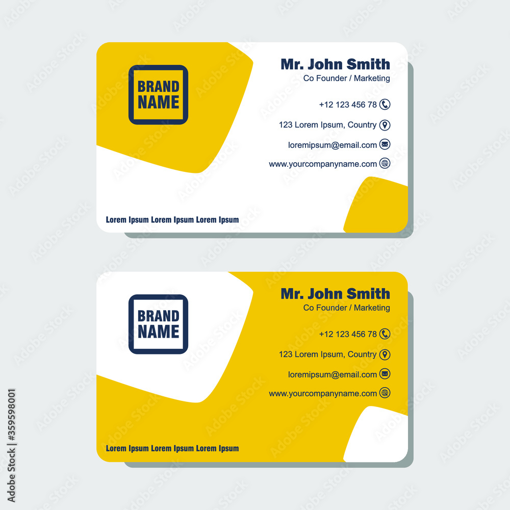 Name Card background design template with isolated vector and two side ...