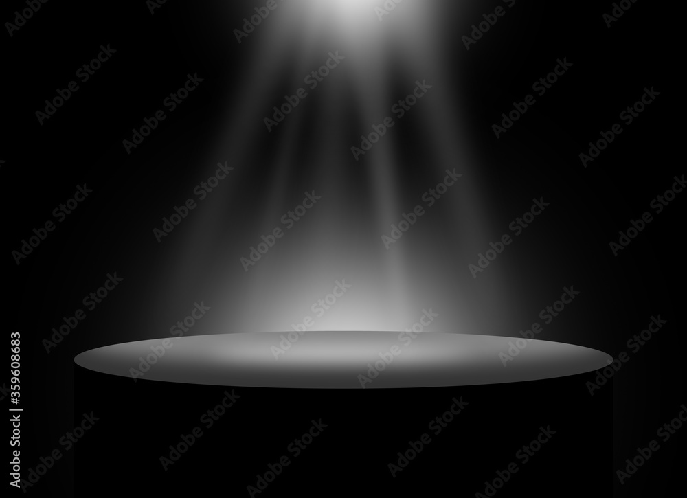 Empty room pedestal display on vivid background with blank stand and ...