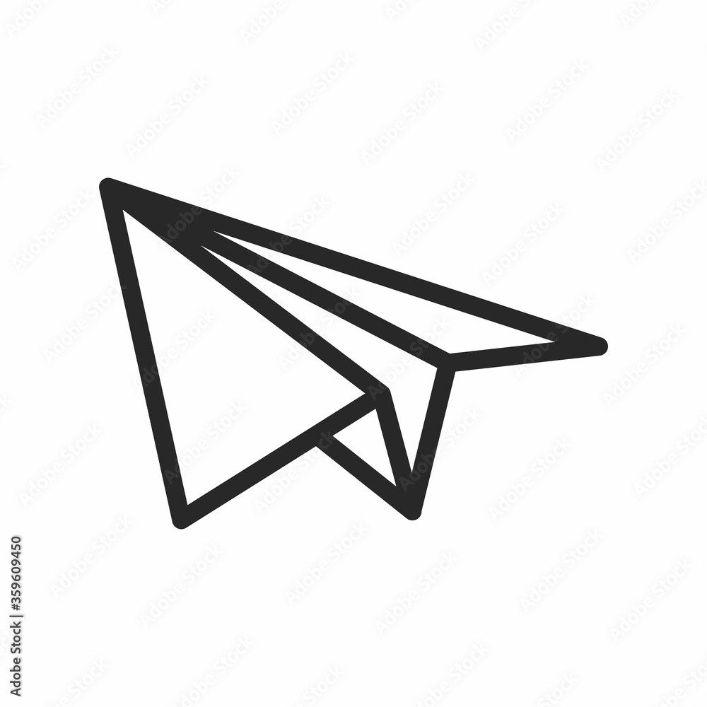 Isolated paper plane vector sketch icon on a white background. Paper ...