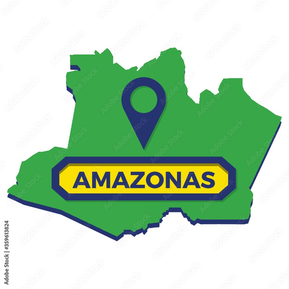amazonas map with map pin Stock Vector | Adobe Stock