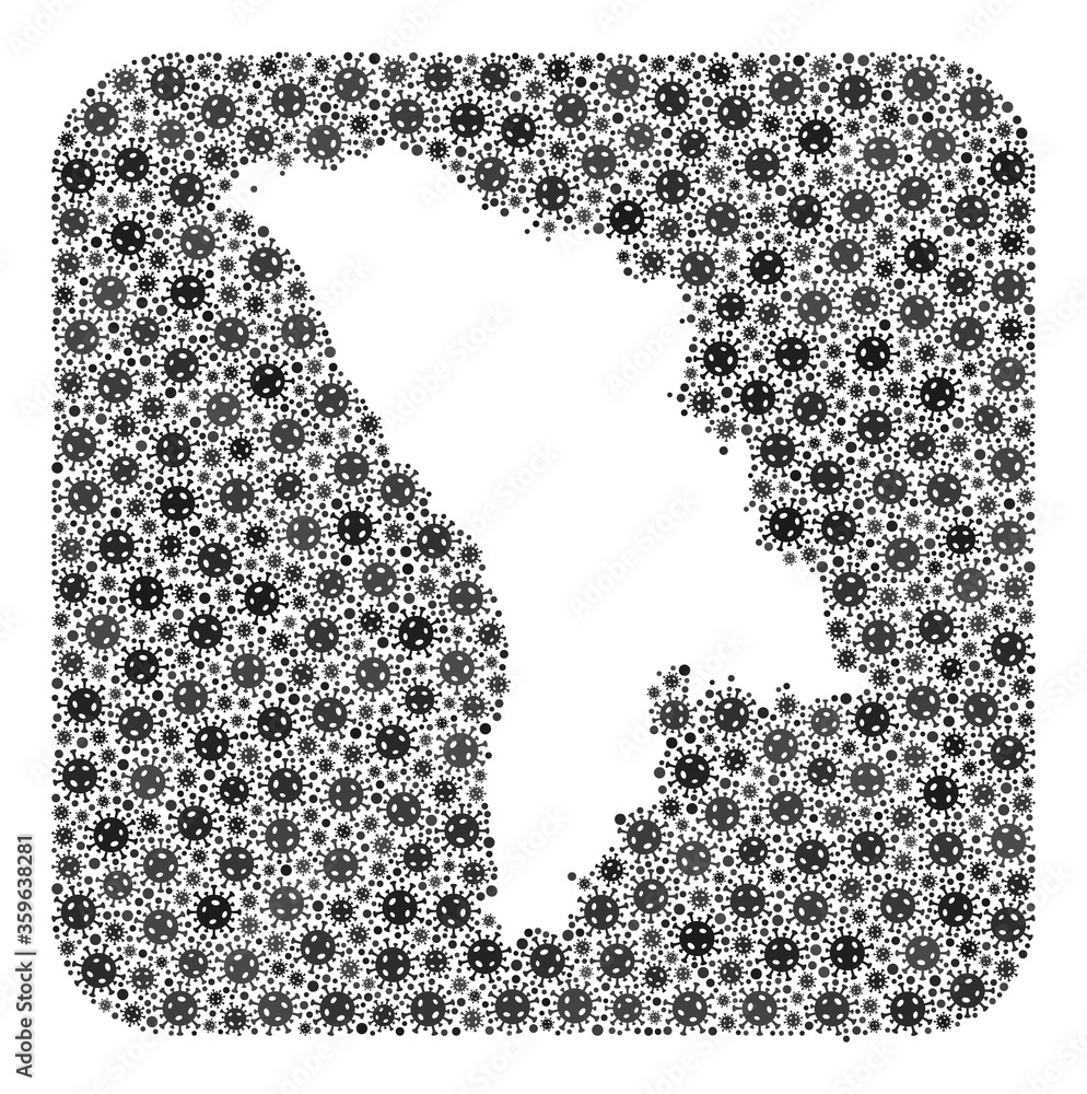 SARS virus map of Moldova collage created with rounded square and ...