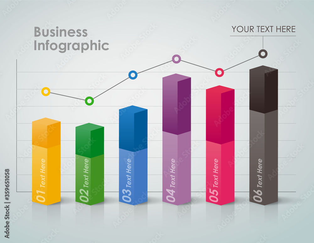Business Infographic, process bar chart showing trend Stock Vector ...